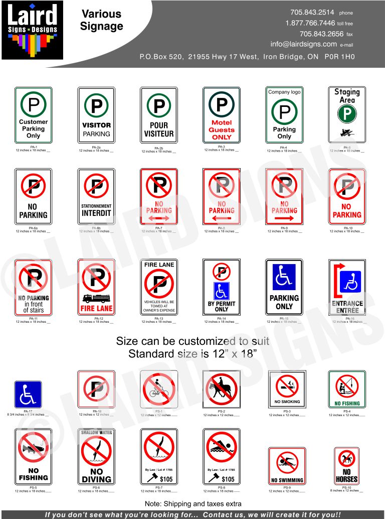 Traffic, Safety, Mining, and Trail Signs – Laird Signs